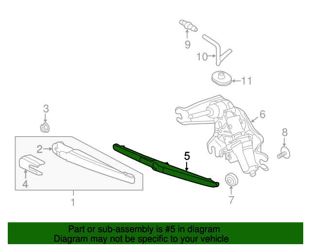 GENUINE Rear Wiper Blade for 2010-2019 Kia Rio Sorento Soul / EV 98850 ...
