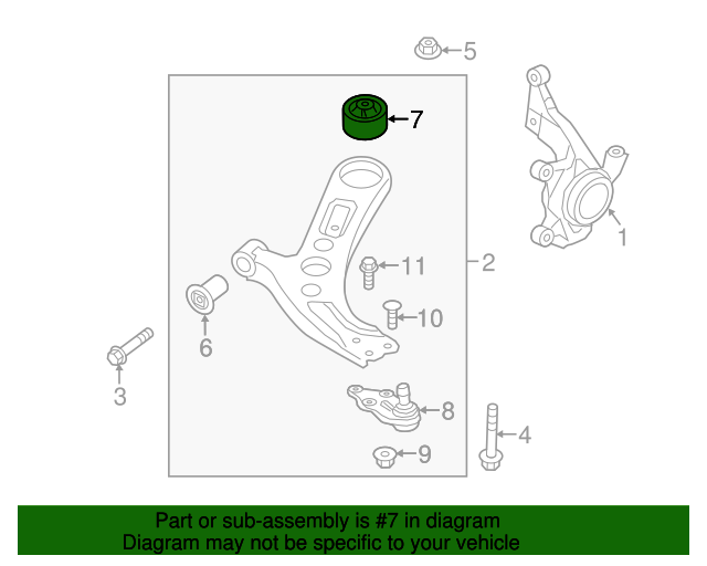 OEM Front Lower Control Arm Reward Bushing for 2014-2019 Kia Soul 5458 ...