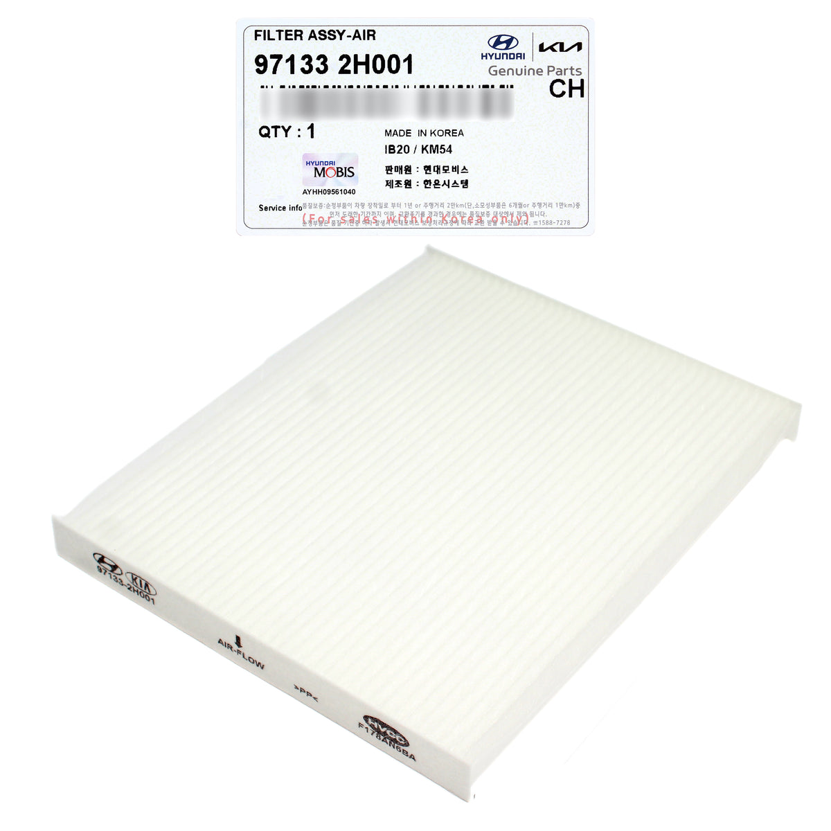 GENUINE Cabin Air Filter for 2007-2018 Hyundai Kia 971332H001 - True ...