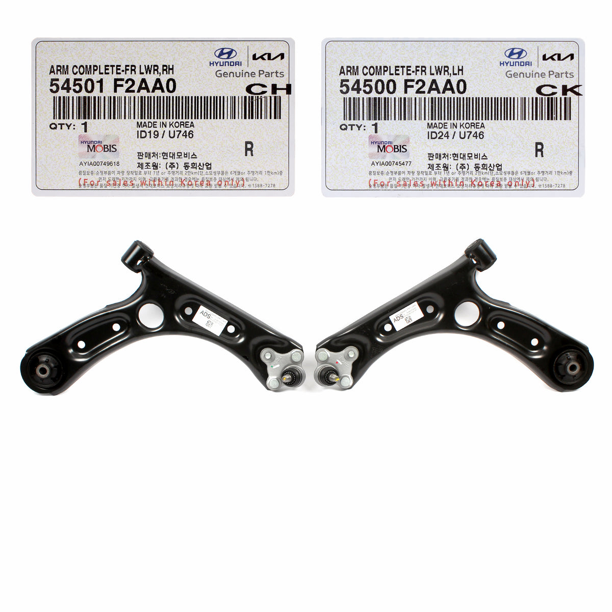 GENUINE Control Arms FRONT LEFT & RIGHT for 2019-2023 Kia Forte 54501F ...