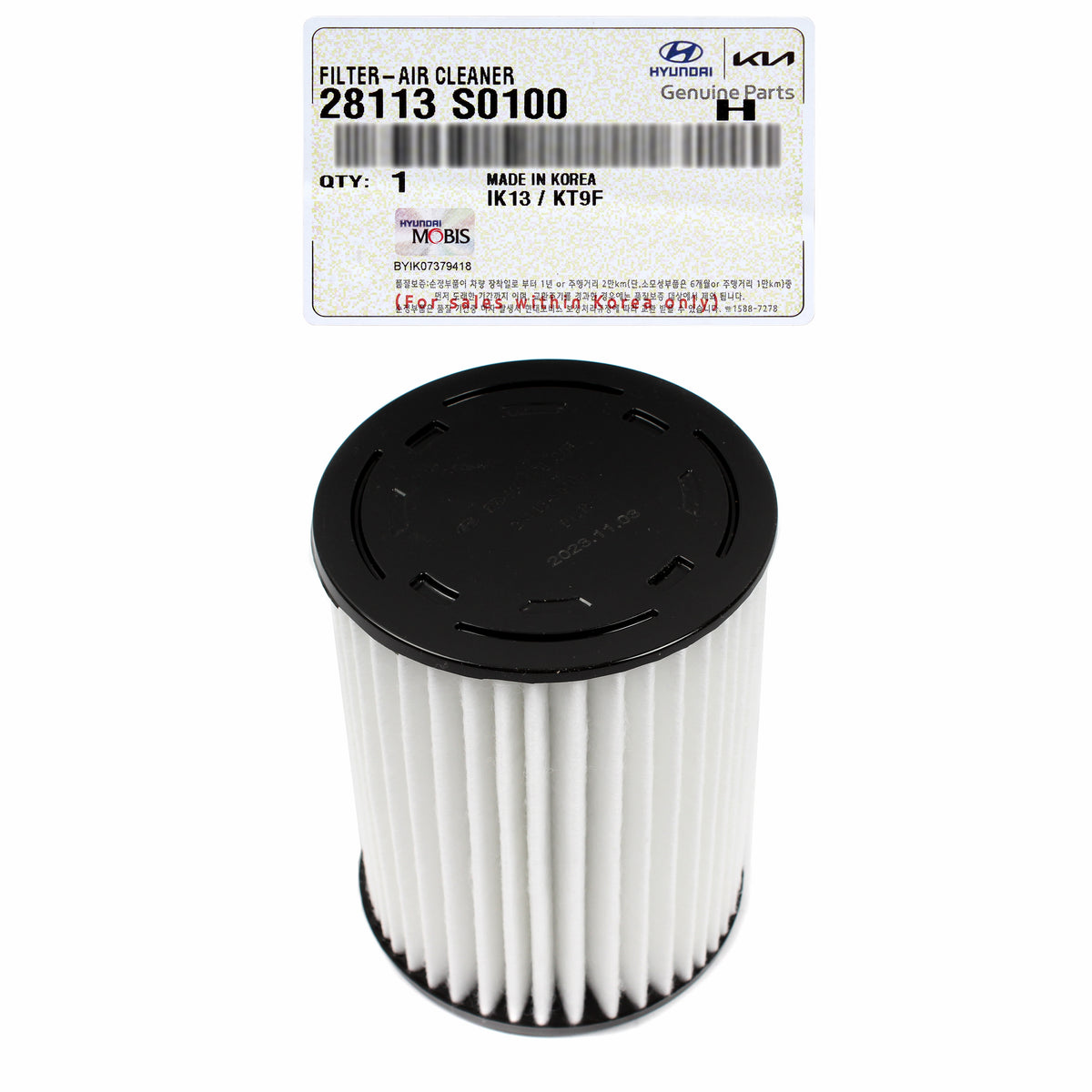 GENUINE 2019-2023 Hyundai Kona N Veloster N for Air Cleaner Filter 281 ...