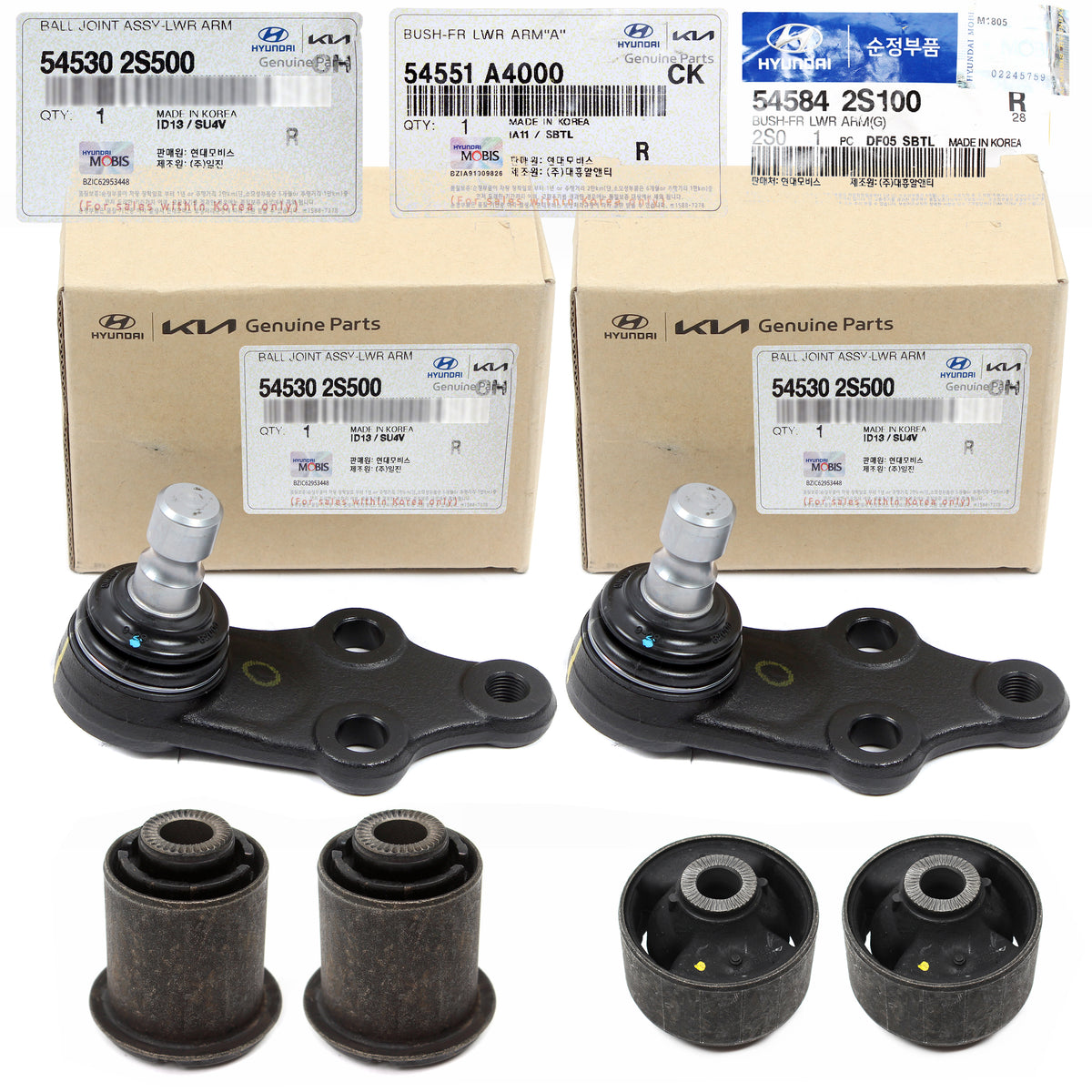 GENUINE 2X Lower Ball Joints & Bushings for 14-16 Tucson Sportage 5453 ...