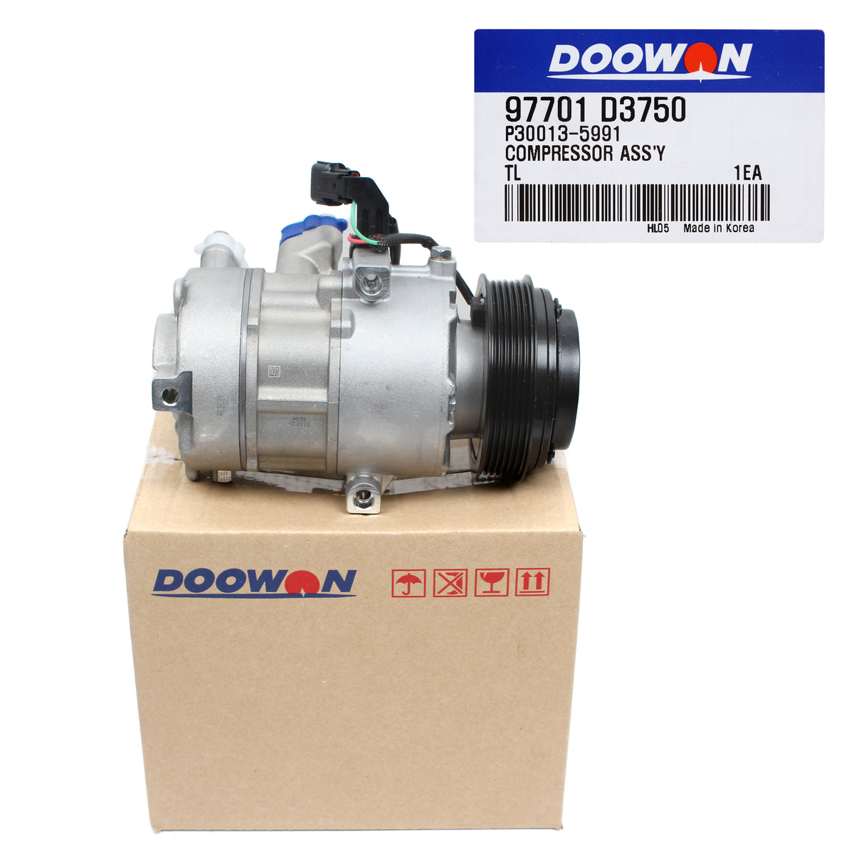 DOOWON OEM AC Compressor DVE16N for 19-21 Hyundai Tucson 97701D3750 ...