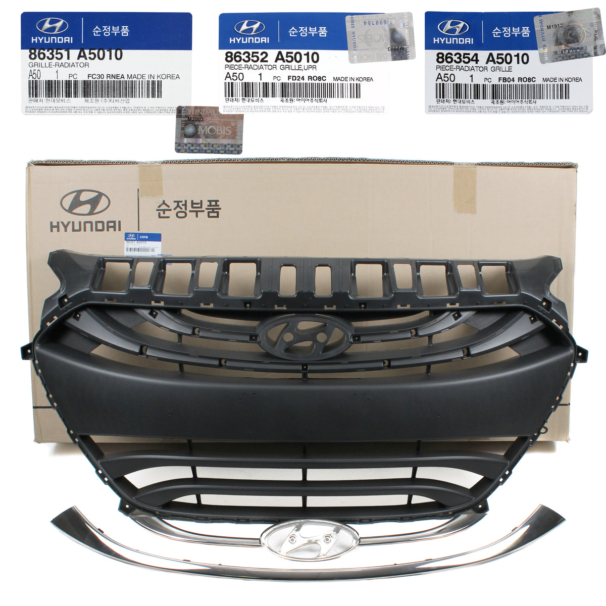 GENUINE Radiator Grille Set 3PCS for 2013-2015 Hyundai Elantra GT 8635 ...