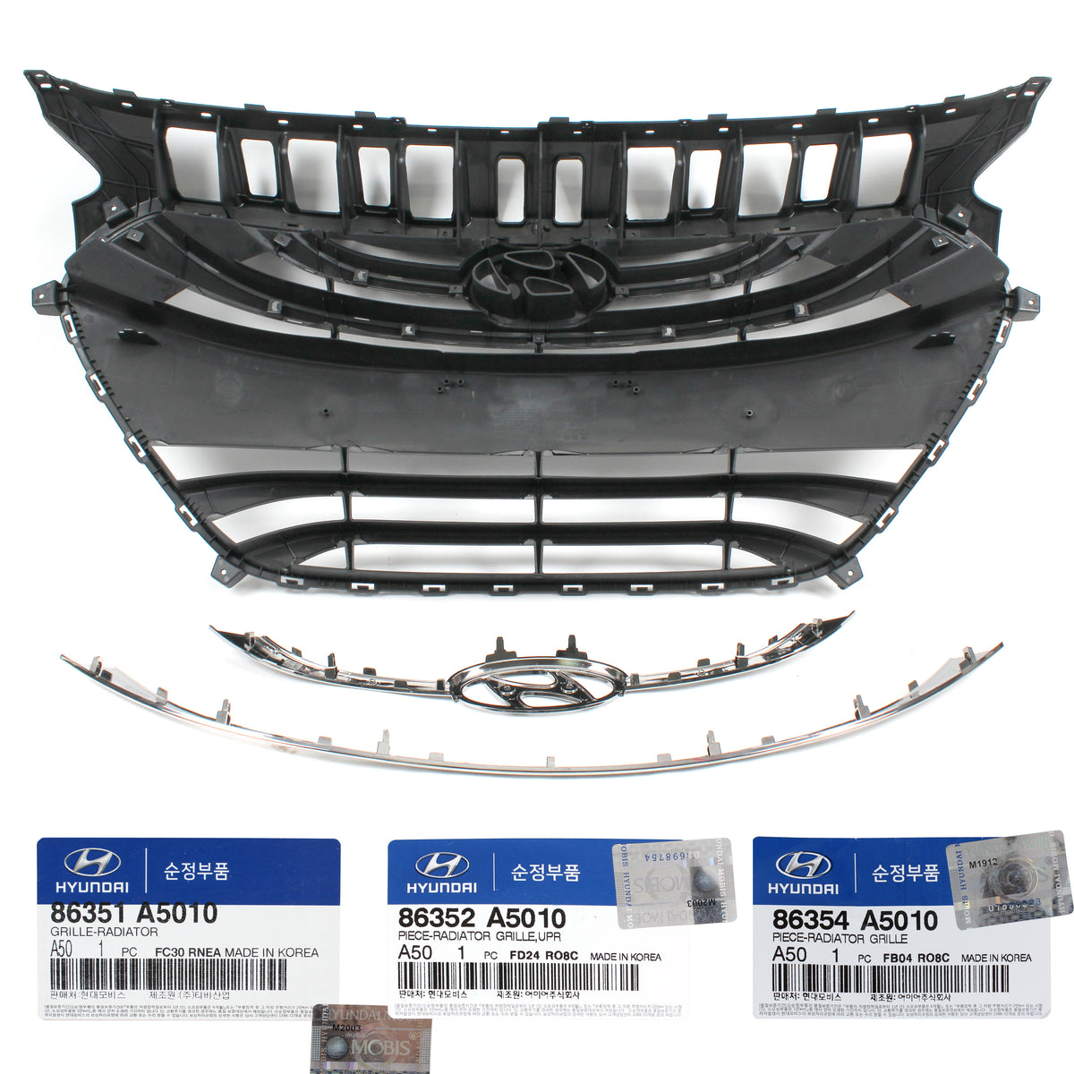 GENUINE Radiator Grille Set 3PCS for 2013-2015 Hyundai Elantra GT 8635 ...